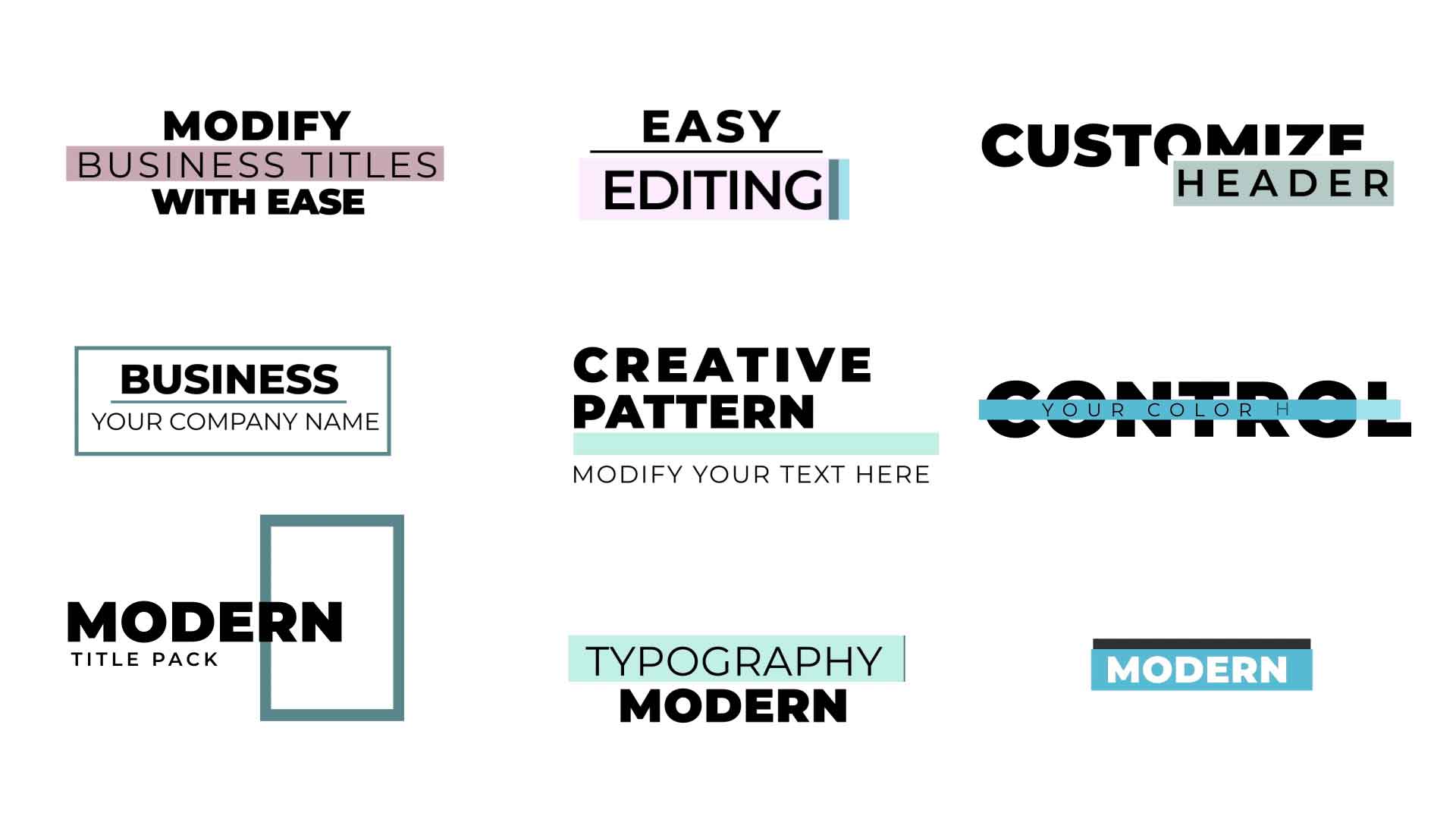 Modern Titles Pack - And Motion Graphics